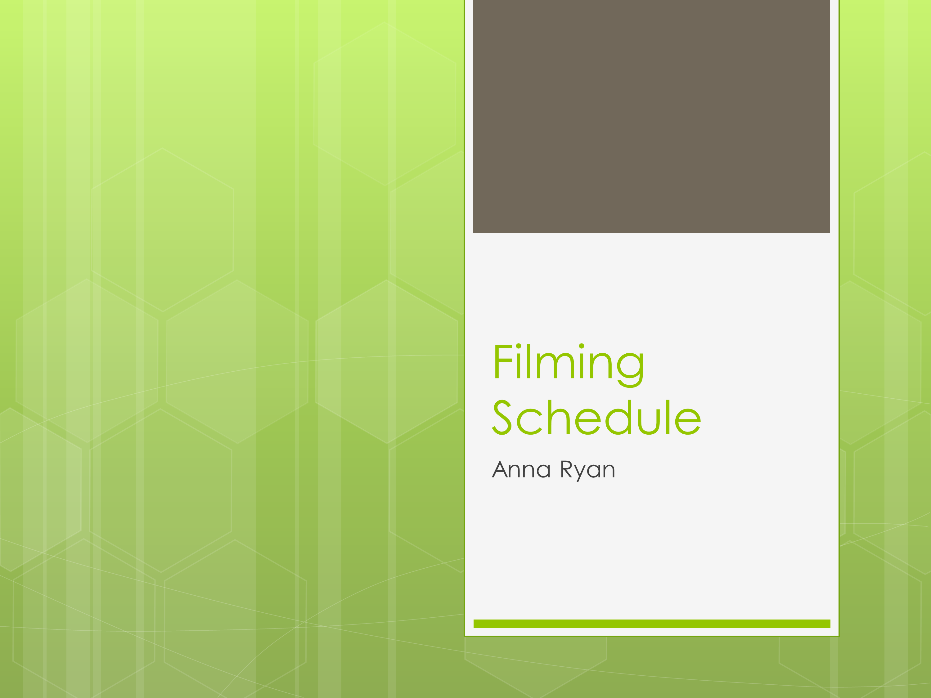 Filming Schedule PowerPoint Presentation PPT