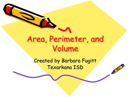 Area, Perimeter, and Volume PPT.ppt PowerPoint Presentation PPT