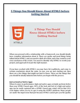 5 Things You Should Know About HTML5 before Getting Started PowerPoint Presentation PPT