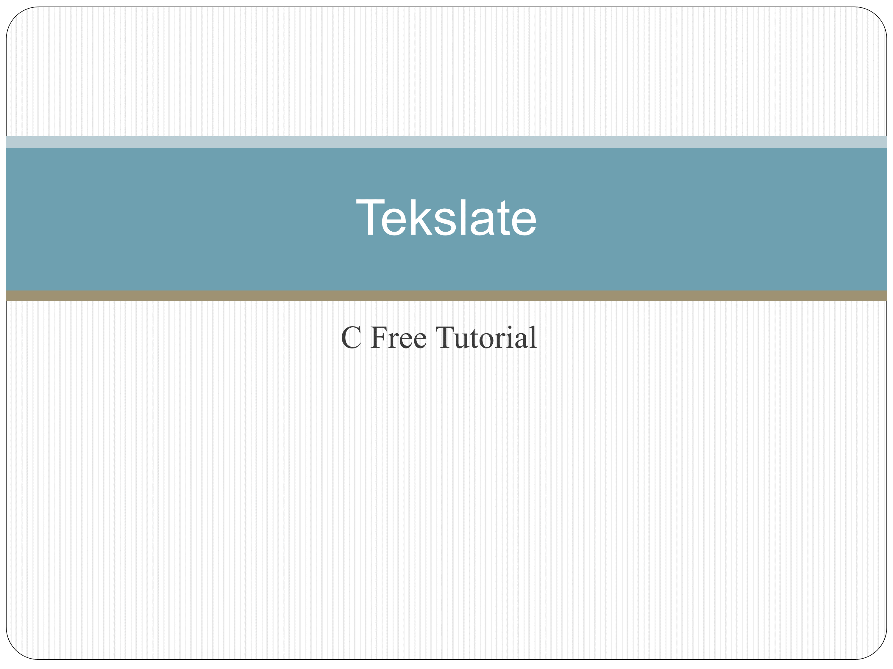 C Free Tutorial Pptx Powerpoint Presentation Ppt