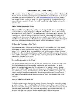 How to Analyze and Critique Artwork PowerPoint Presentation PPT