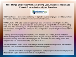 Nine Things Employees Will Learn During User Awareness Training to ...