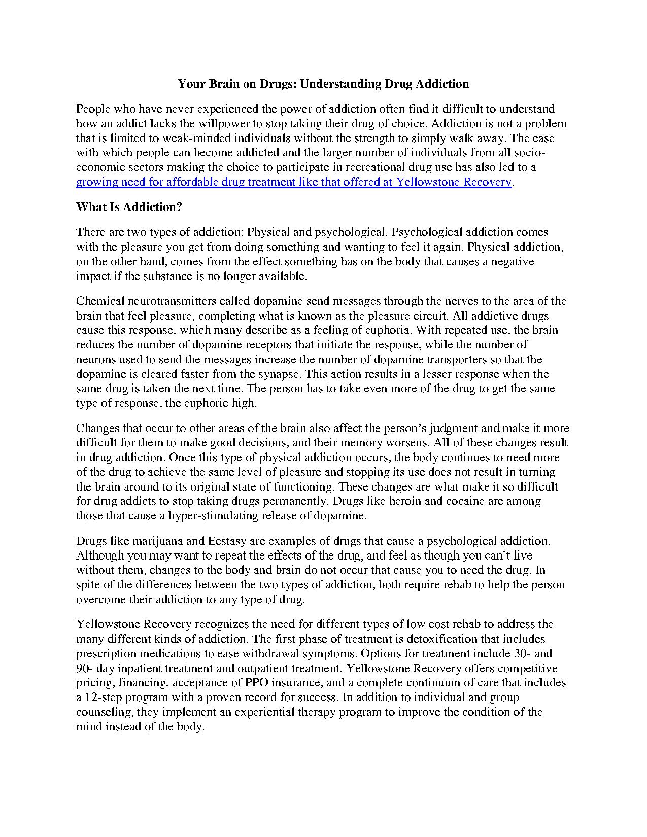 Your Brain on Drugs: Understanding Drug Addiction PowerPoint ...