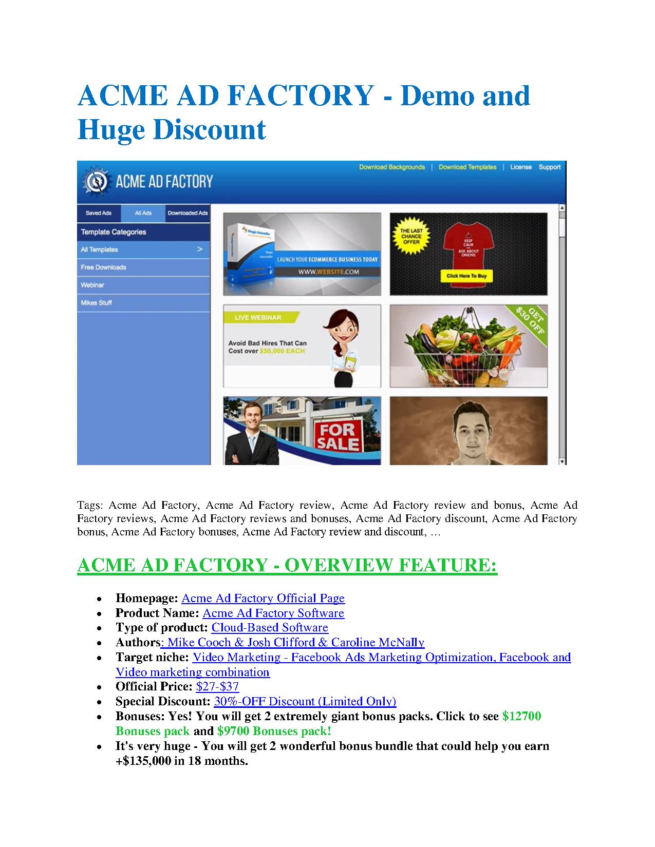 Acme Ad Factory Review demo - $22,700 bonus PowerPoint Presentation PPT